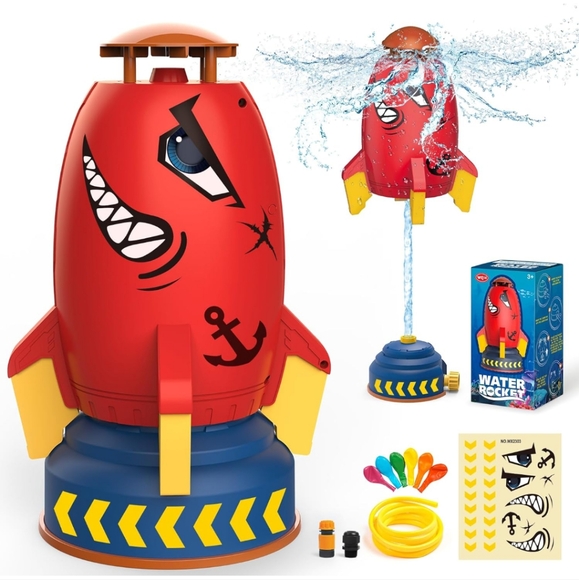 Autrucker | Toys | Nwt Red Space Rocket Inflatable Sprinkler Poolsummer ...